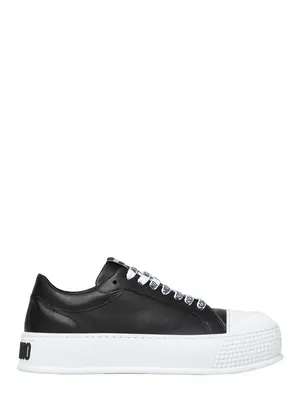 Moschino Vegan Leather Sneakers - Black 1