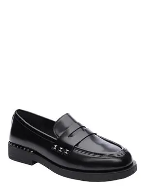 Ash Whisper Studs Leather Loafer - Black