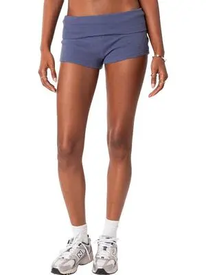 EDIKTED Lizzy Waffle Knit Shorts - Navy