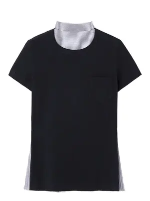 Sacai Pleated Paneled T-shirt - Blue