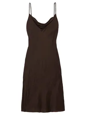 Dries Van Noten Draped Crinkled-shell Dress - Brown