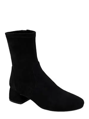 KENNETH COLE Emily Zip Mid Heel Boots - Black Suede