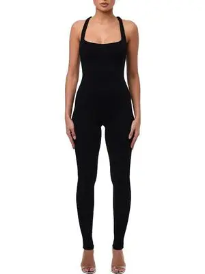 Naked Wardrobe Back In The Race Jumpsuit - Black