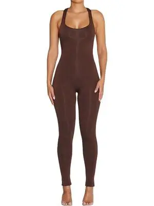 Naked Wardrobe Back In The Race Bodysuit - Chocolate