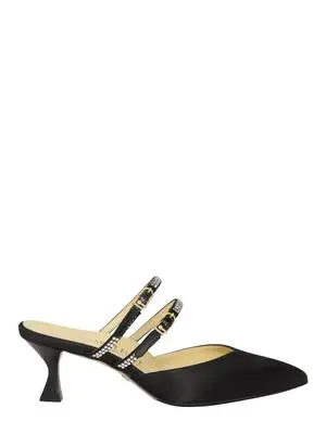 Sarah Flint Perfect Shiffon Kitten Mule 50 - Black Satin