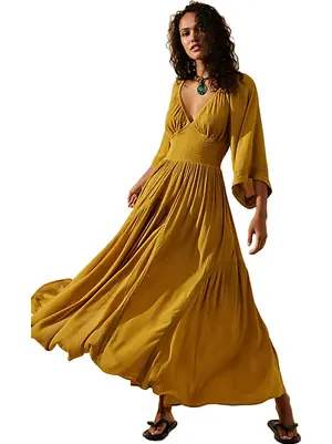 Free People Free People Dixie Maxi Dress Yellow