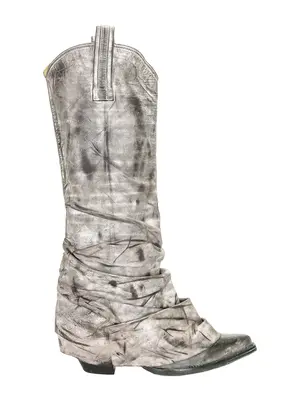 R13 Mid Cowboy Boots - Distressed Grey