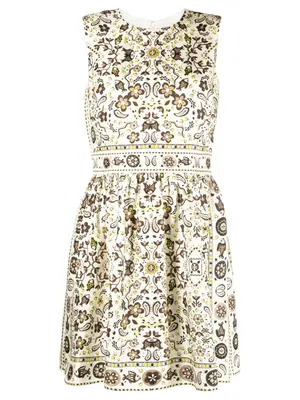 Tory Burch Pisces Dream-print Silk Dress - Neutrals