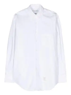 Thom Browne Logo-patch Cotton Shirt - White