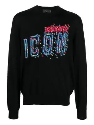 Dsquared2 Intarsia-knit Logo Jumper - Black