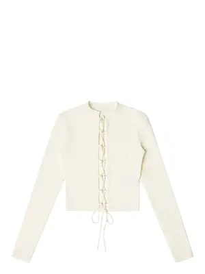 Heron Preston Lace-up Crop Top - White