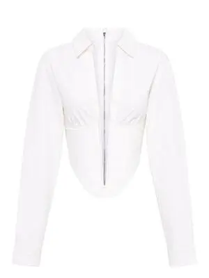 DION LEE V-wire Corset Shirt - White