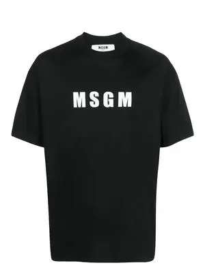 MSGM Logo-print Cotton T-shirt - Black