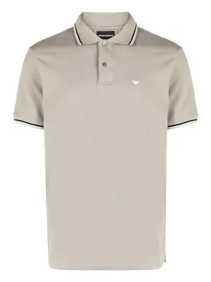 Emporio Armani Logo-embroidered Polo Shirt Grey