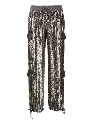 P.a.r.o.s.h Gamma Sequin-embellished Trousers - Grey