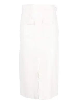 MSGM Faux-leather Midi Skirt - White