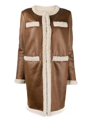 Dsquared2 Faux-shearling Coat - Brown