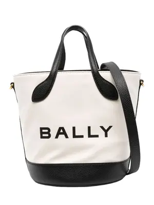 Bally Logo-print Leather Tote Bag Neutrals