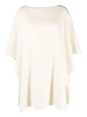 Fabiana Filippi Boat-neck Knit Poncho - White