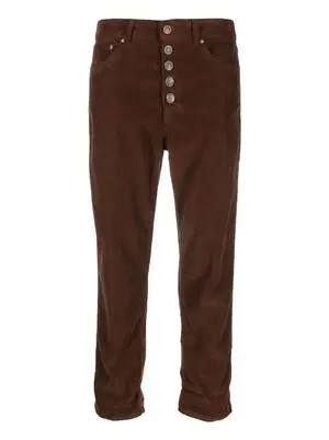 DONDUP Cropped Corduroy Trousers - Brown