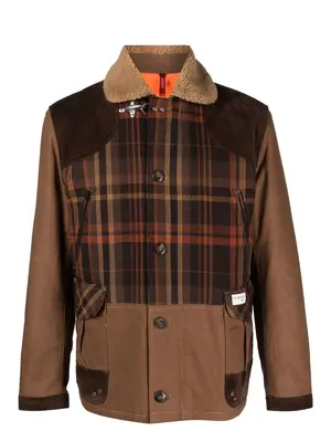 FAY Plaid Field Jacket - Brown
