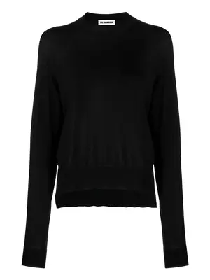 JIL SANDER Ribbed Crew Neck Jumper - Black