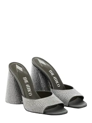 Attico Luz Crystal-embellished Mules - Grey