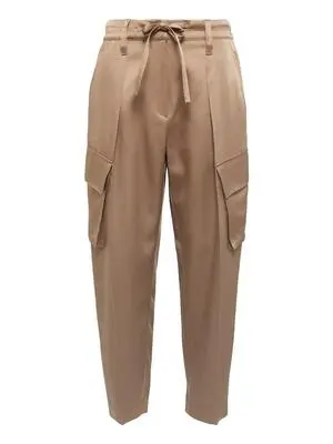 Brunello Cucinelli High-rise Cargo Trousers - Beige