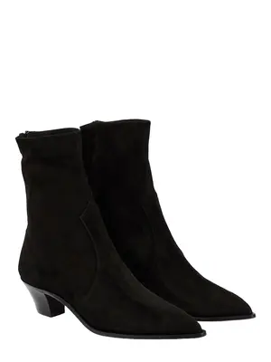 AQUAZZURA Brunswick Suede Ankle Boots - Black