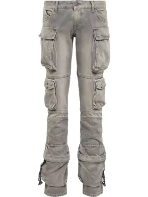 Attico Essie Denim Cargo Pants - Grey