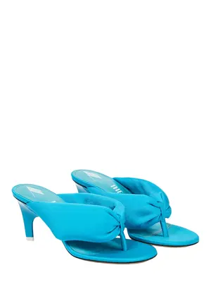 Attico Rem Satin Thong Sandals - Turquoise
