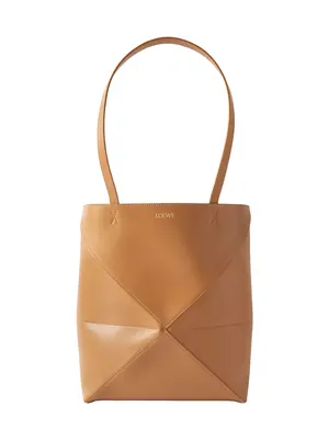 Loewe Loewe Puzzle Fold Convertible Medium Leather Tote Brown