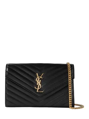 Saint Laurent Cassandre Matelassé Shoulder Bag - Black