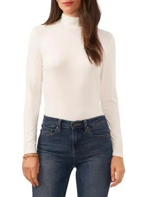 Vince Camuto Mock Neck Long Sleeve Blouse New Ivory