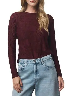 Splendid Cecelia Floral Long Sleeve Top - Rosewood
