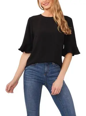CECE DUPRAZ Ruffle Cuff Blouse - Rich Black