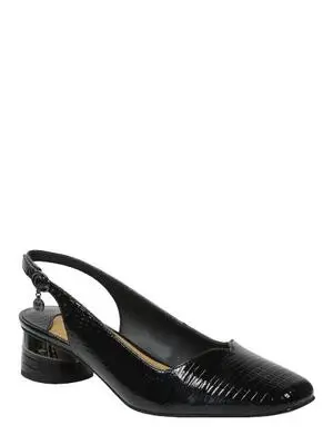 J. Reneé Taveta Slingback Pumps - Black Lizard Print