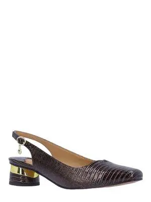 J. Reneé Taveta Slingback Pumps - Cognac