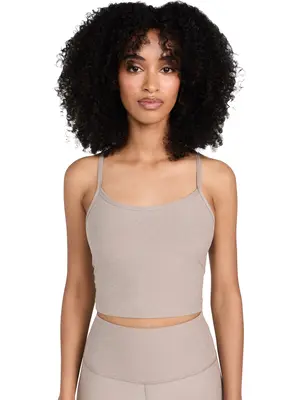 Beyond Yoga Spacedye Slim Racerback Cropped Tank - Birch Heather
