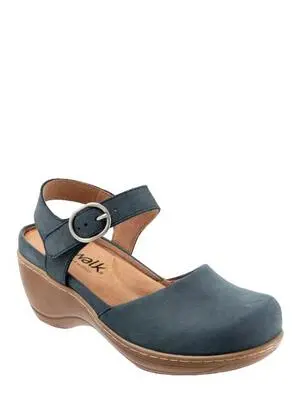 Softwalk SoftWalk® Mabelle Ankle Strap Clog Smoke Nubuck