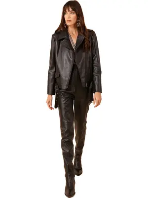 Hale Bob Cameo Faux Leather Jacket - Black