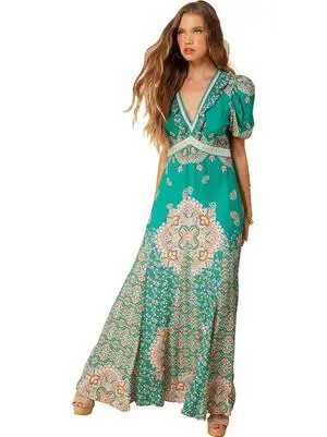 Hale Bob Soraya Crepe Maxi Dress - Floral / Multicolor