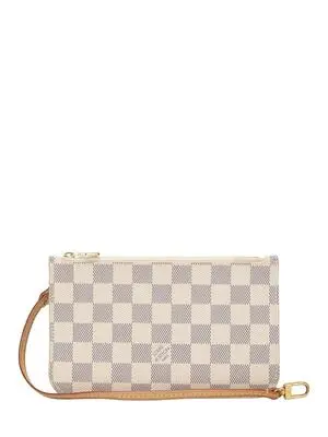 LOUIS VUITTON Damier Azur Neverfull Pouch - White