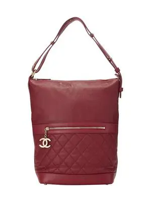 Chanel Quilted Calfskin Hobo - Red