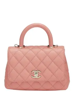 CHANEL Quilted Coco Handle Mini Bag