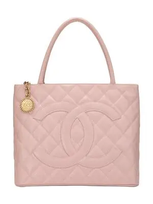 Chanel Quilted Caviar Medallion Tote Pink