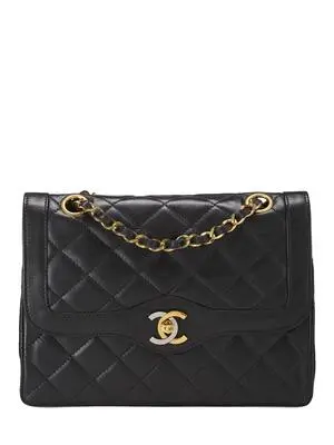 CHANEL Chanel Quilted Lambskin Paris Limited Double Flap Small Shoulder Bag