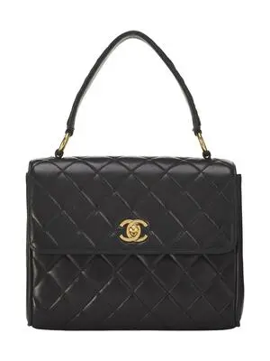 CHANEL Chanel Quilted Lambskin Kelly Small Top Handle Bag