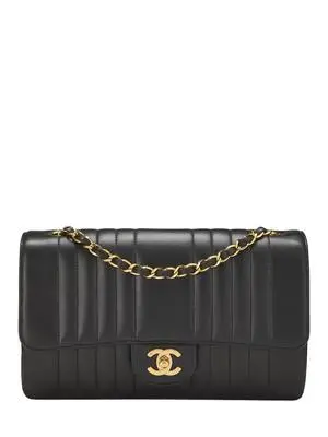 Chanel Lambskin Vertical Flap Bag - Black