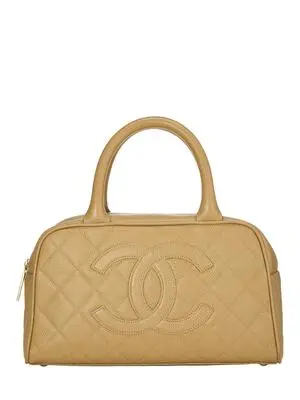 Chanel Quilted Caviar Bowler - Beige